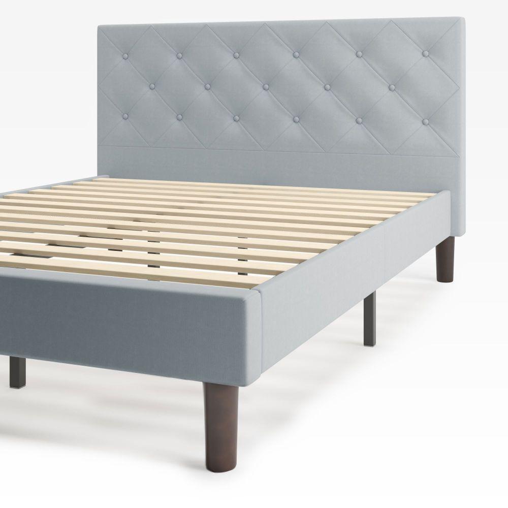 Shalini Upholstered Diamond Stitched Platform Bed Frame Zinus