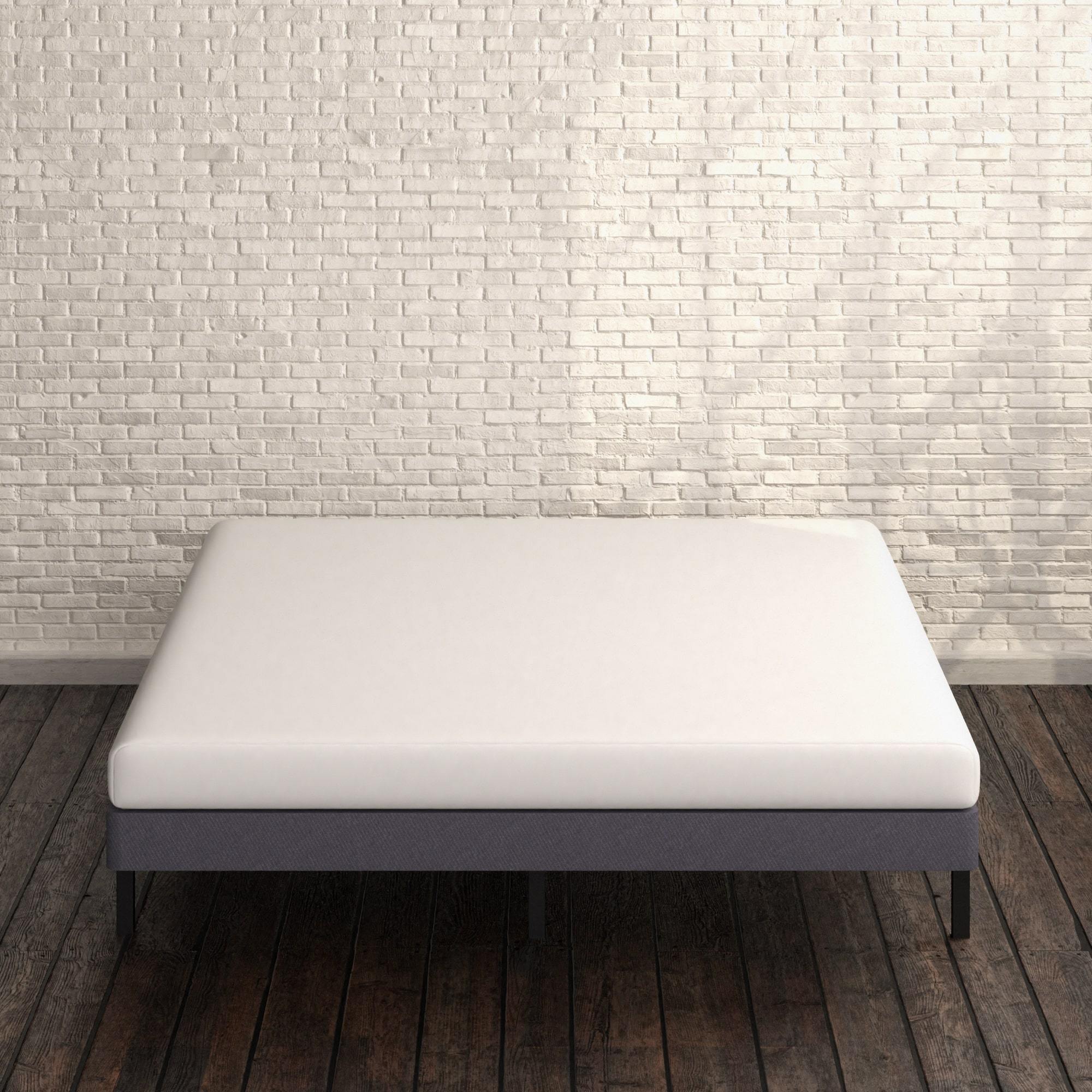 Upholstered Metal Box Spring with Wood Slats | Zinus