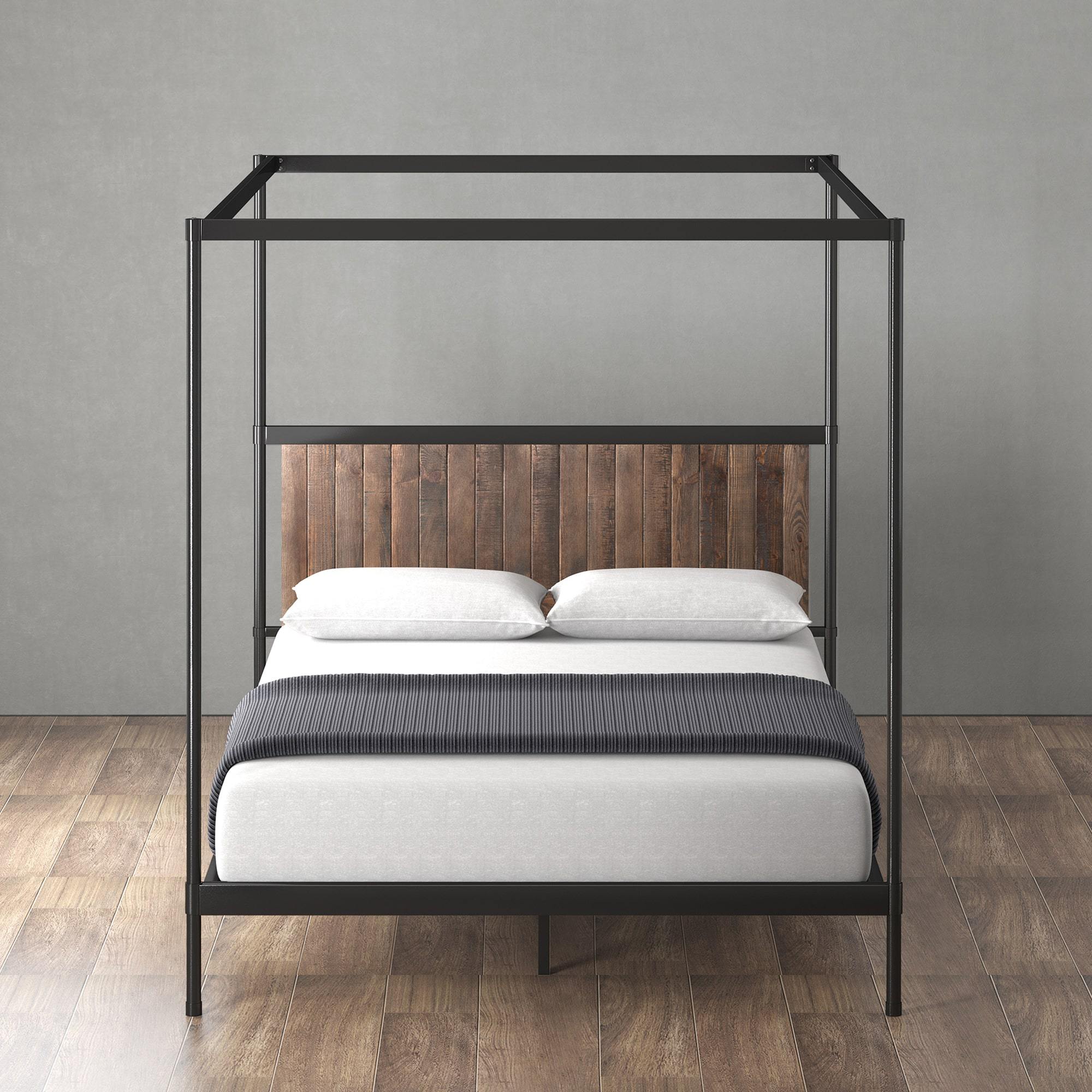 Wesley Metal and Wood Canopy Platform Bed – Zinus